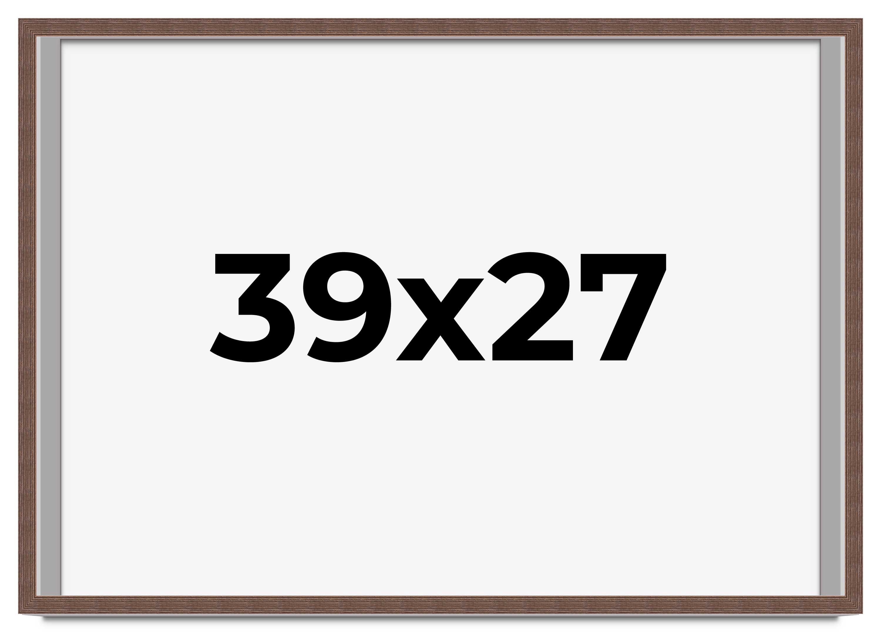 39x27 Shadow Box Frame Brown | 1.125 inches Deep Real Wood Rustic ...