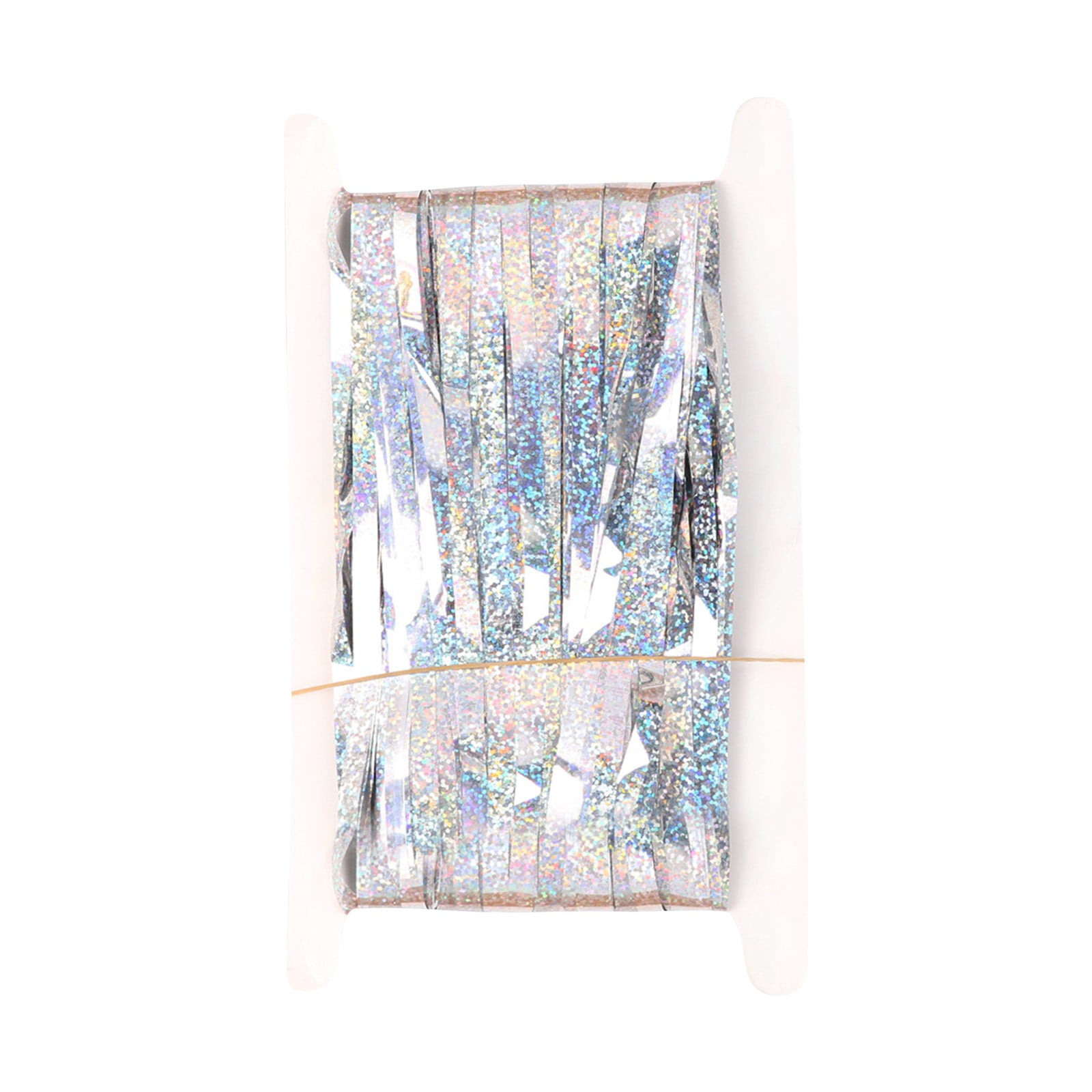 39x39 Inch Metallic Tinsel Fringe Curtain, Iridescent Shimmer Glitter ...