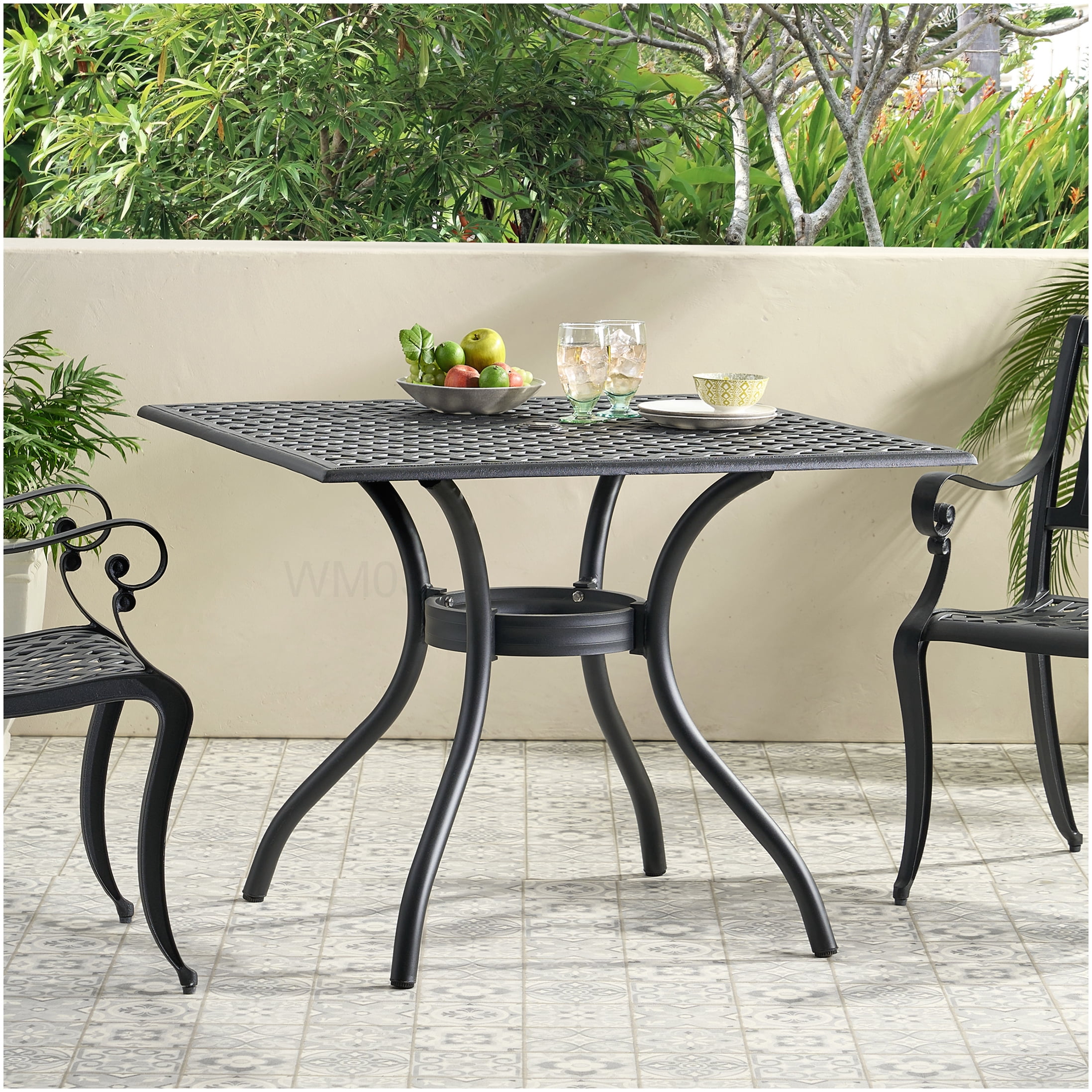 39x39 Inch Square Patio Table in Black, Lightweight Aluminum Outdoor ...