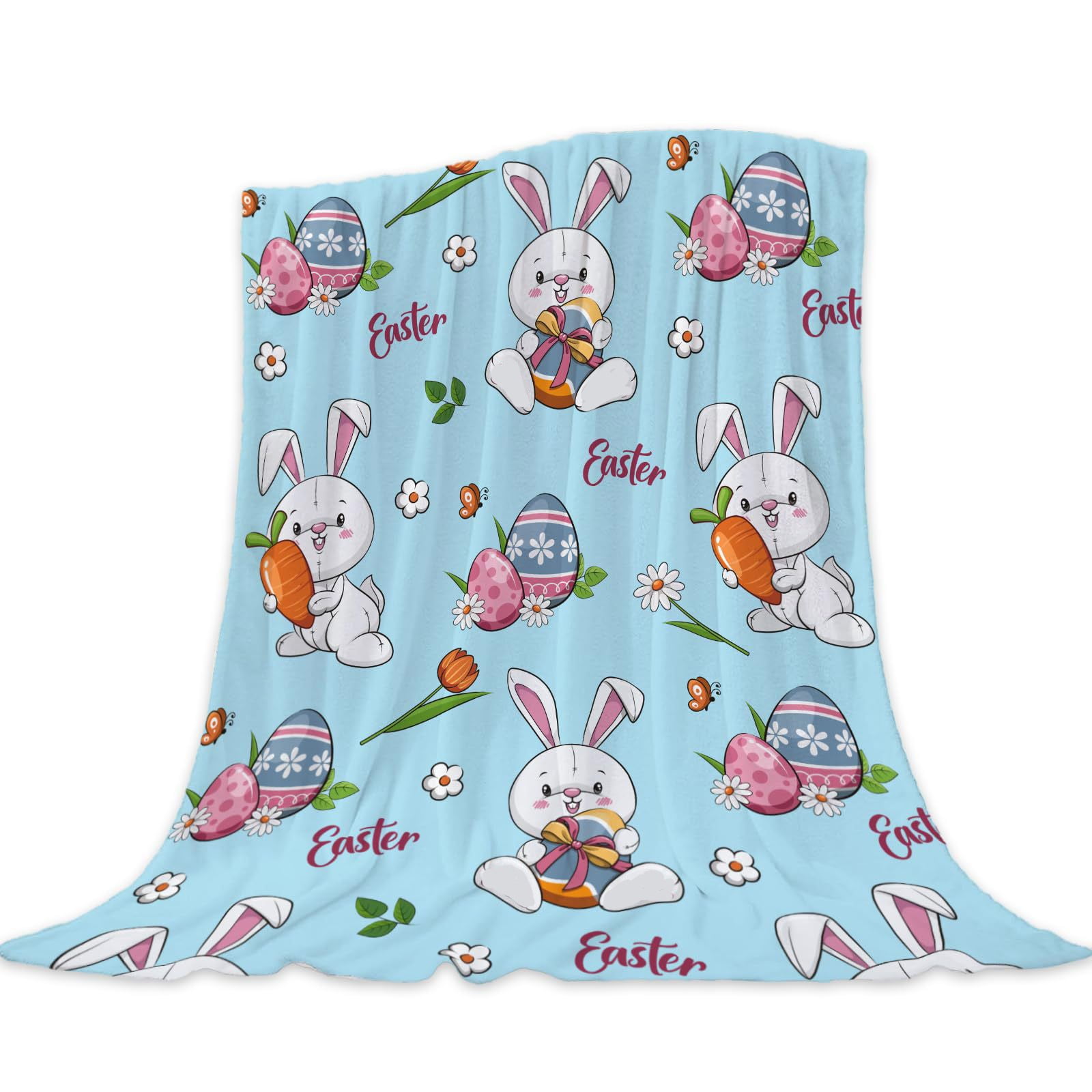 39x51 Inch Cooling Blanket for Bed Easter Blanket Bunny Easter Egg ...