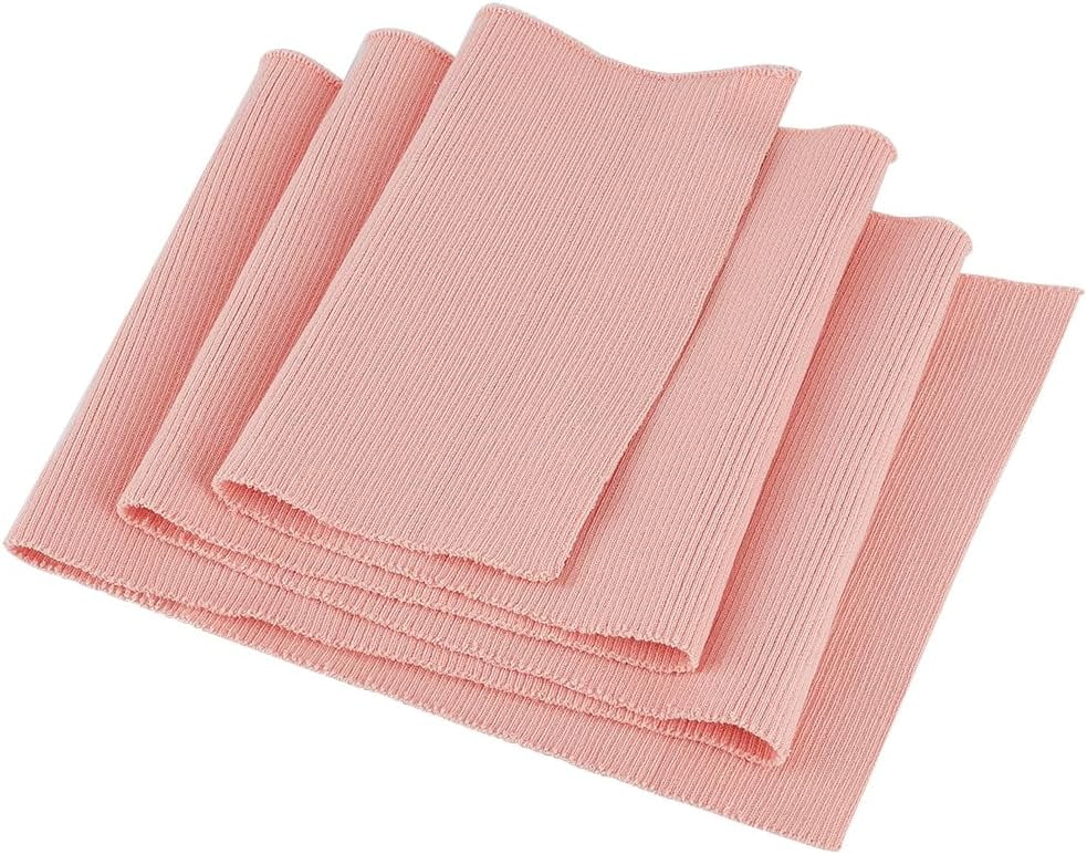 39x6.7 Inch Knitted Rib Fabric Pink Rib Cuff Fabric Polyester Ribbing ...