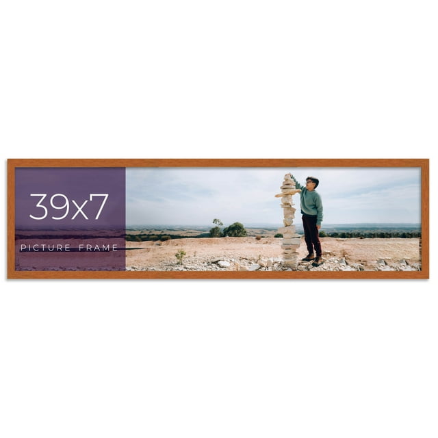 39x7 Honey Brown Real Wood Picture Frame Width 0.75 inches | Interior ...