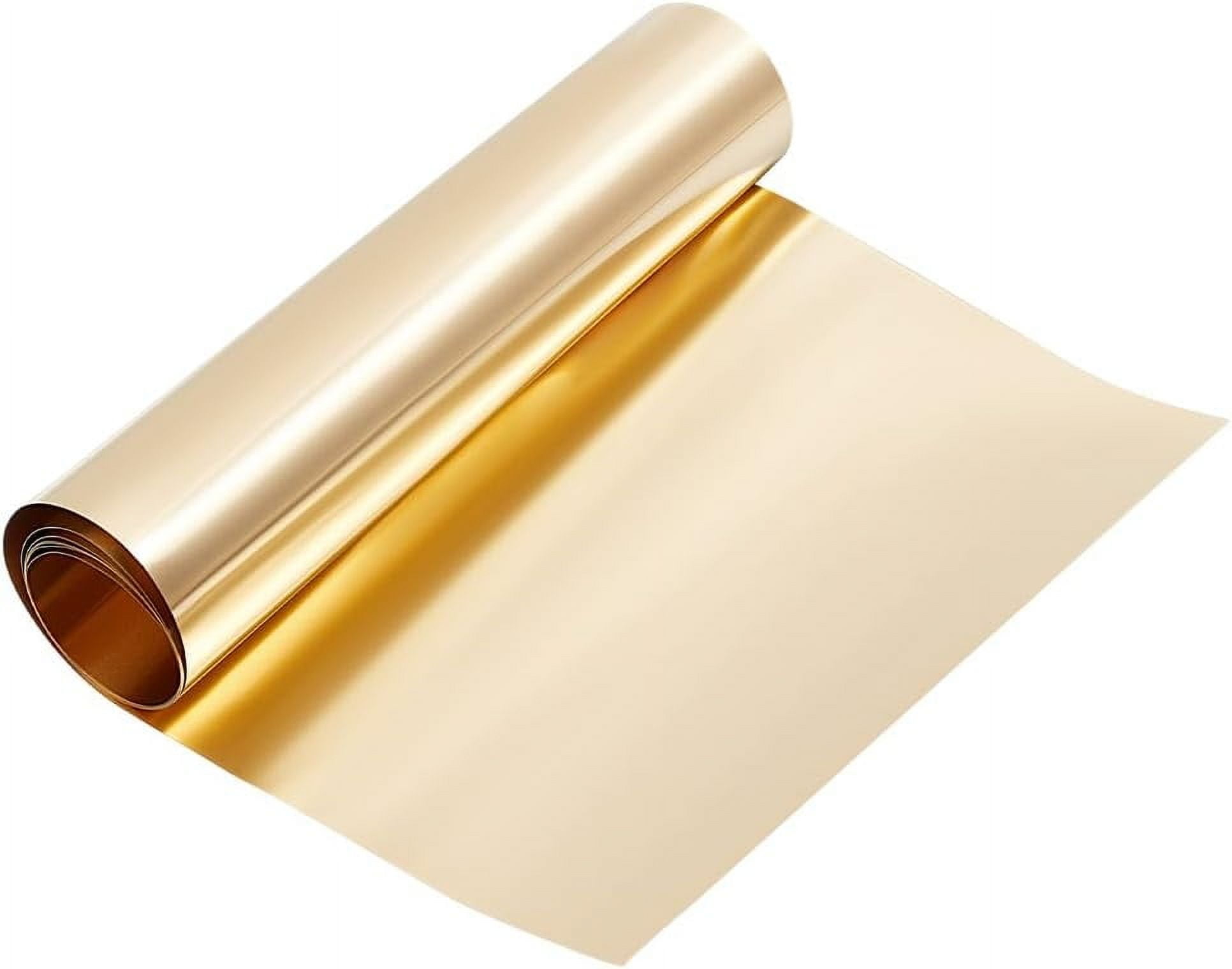 39x8 Inch Brass Sheet Roll Golden Flat 36 Gauge (0.1mm) Thin Gold Metal ...