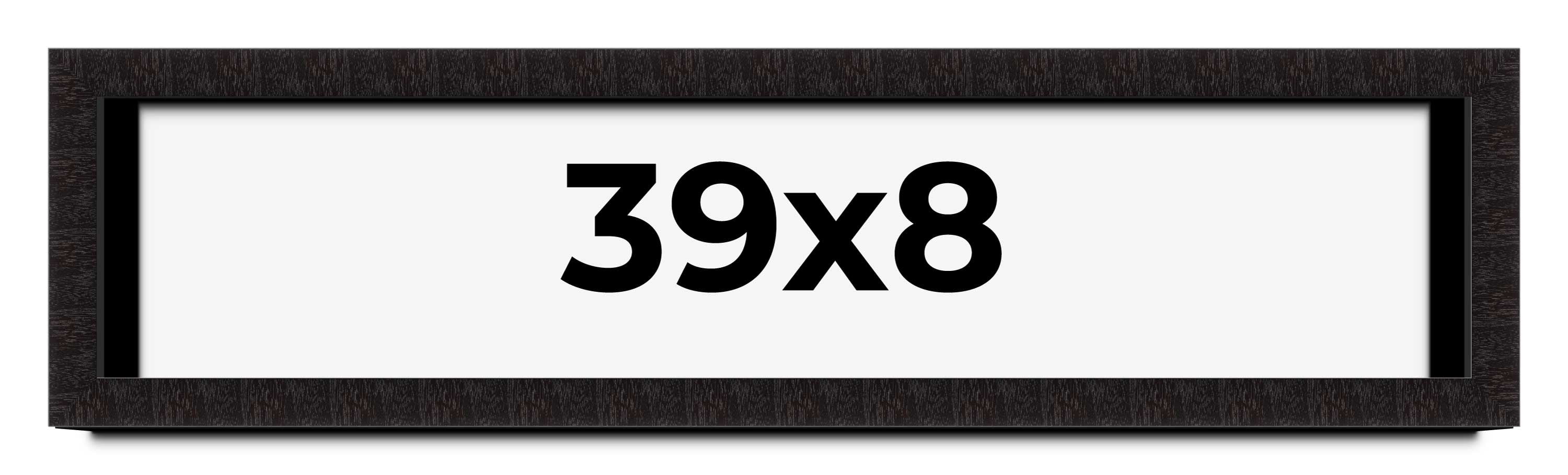 39x8 Shadow Box Black Solid Wood Display Picture Frame | 1 Inch Rabbet ...