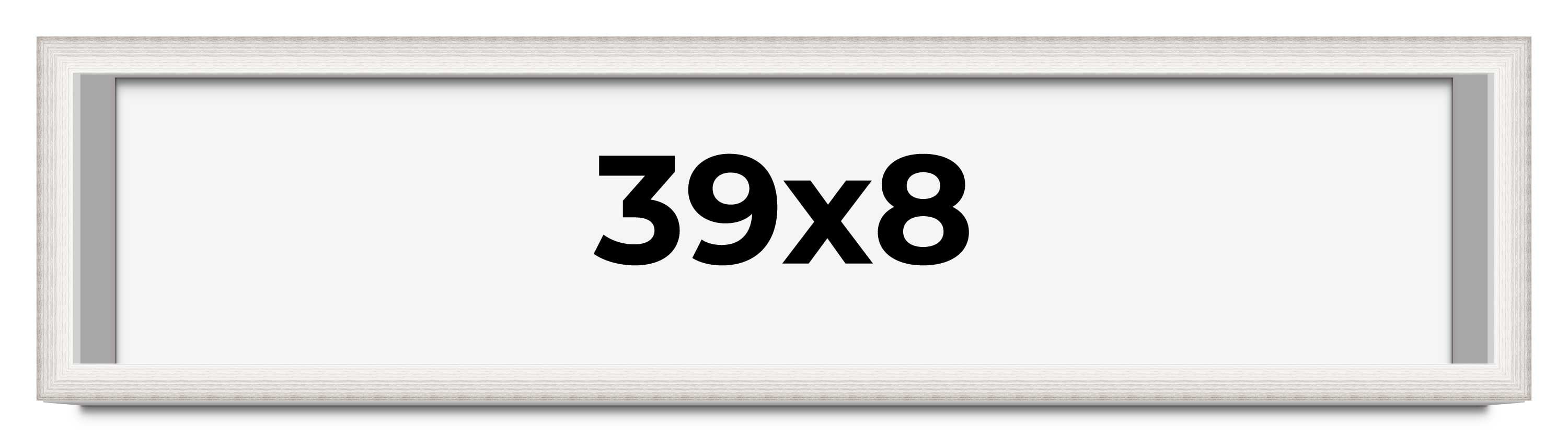 39x8 Shadow Box Silver Brushed Striped Display Frame | 1.625 Inches ...