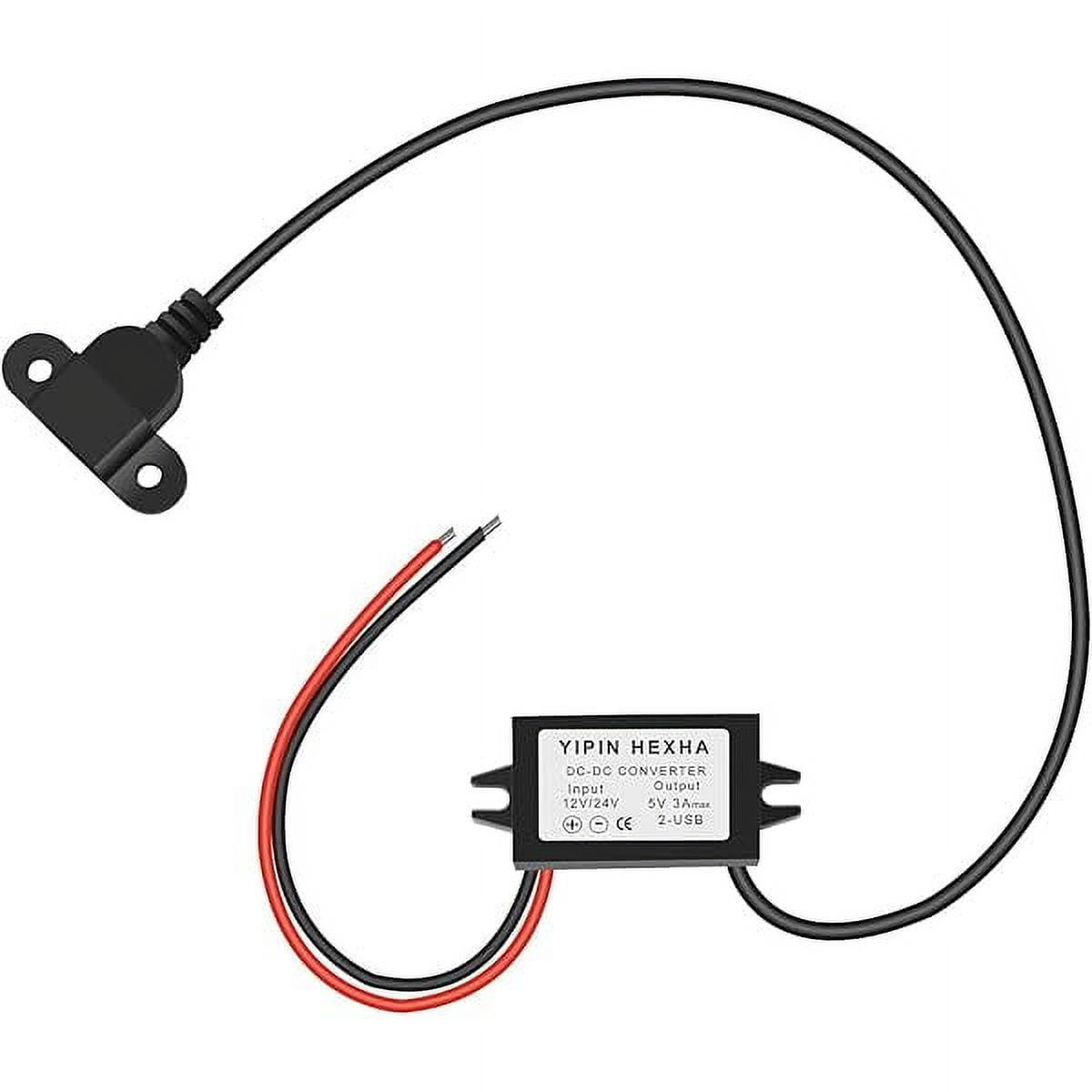 3A 15W DC 12V to 5V USB Female Buck Converter Adapter Step Down ...