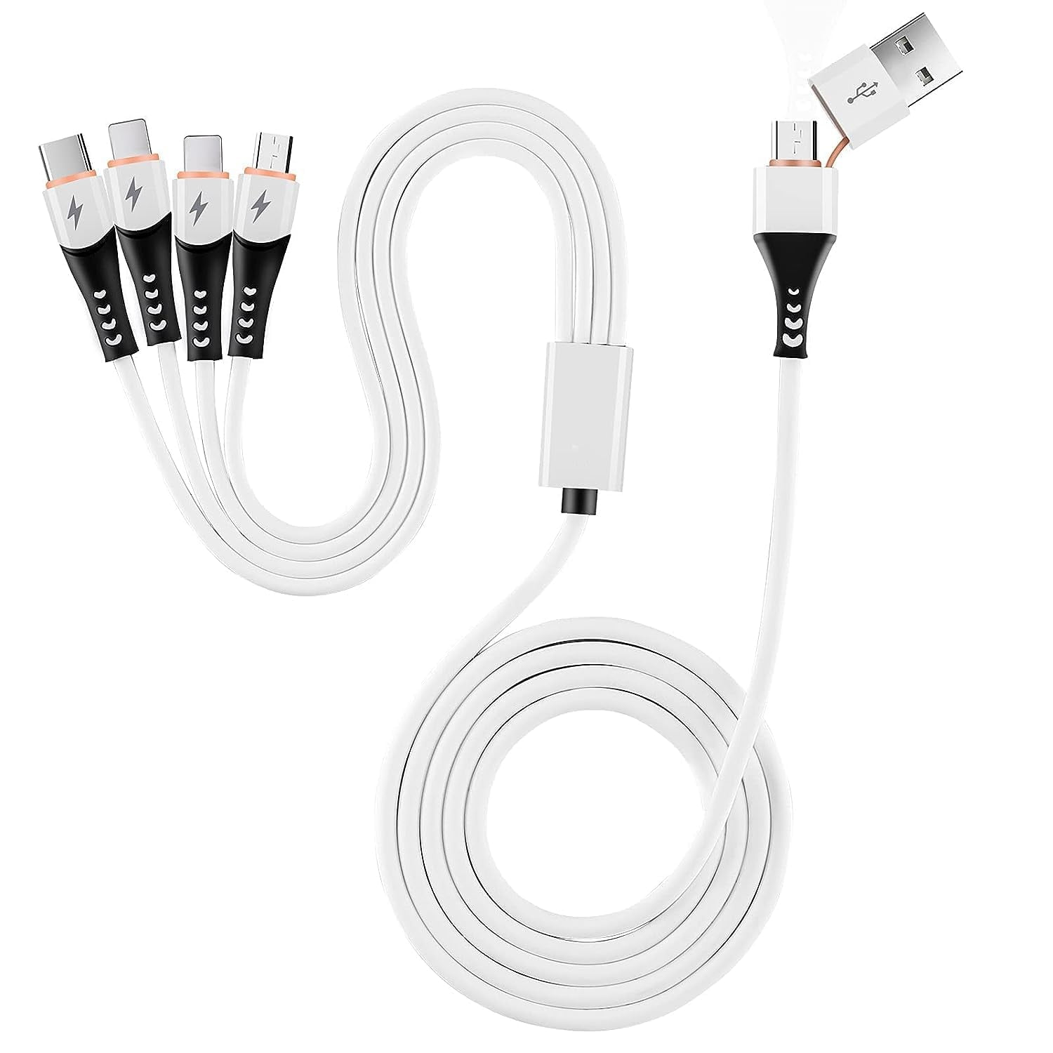 3A 6 in 1 USB A/USB C Multi Charger Cable, Multi Charger Cable USB A ...