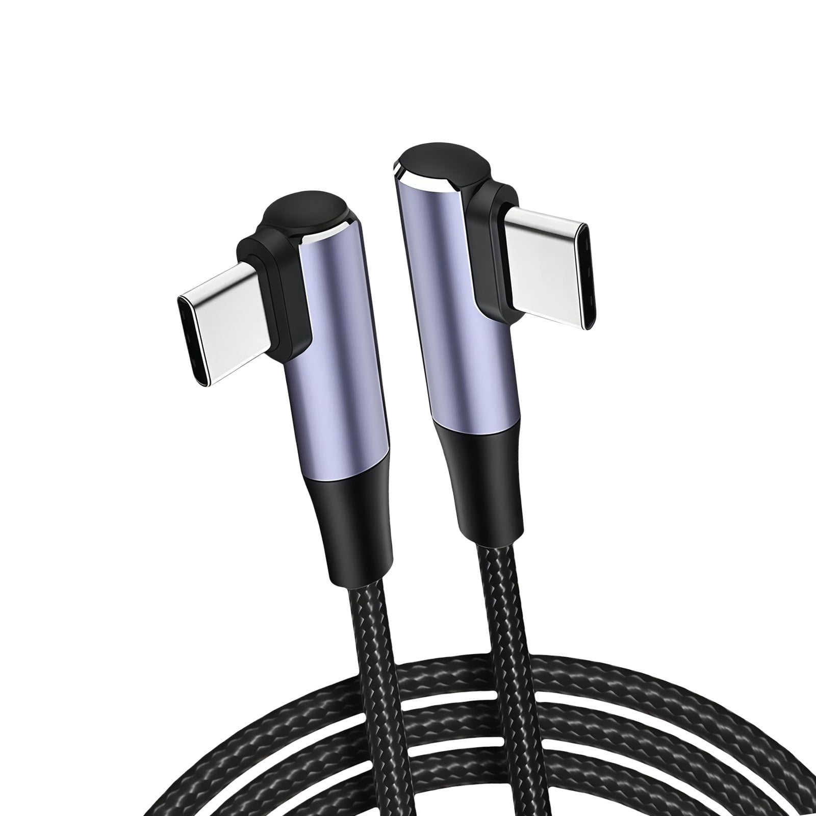 3A Fast Charging Braided Cable Right Angled USB C Cable Data Transfer ...
