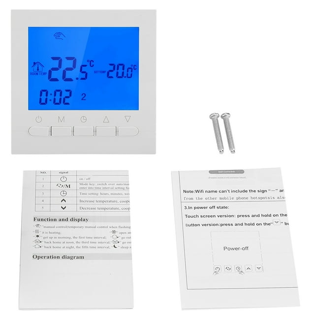 3A Smart WIFI Programmable Thermostat Digital LCD Screen Wirless ...