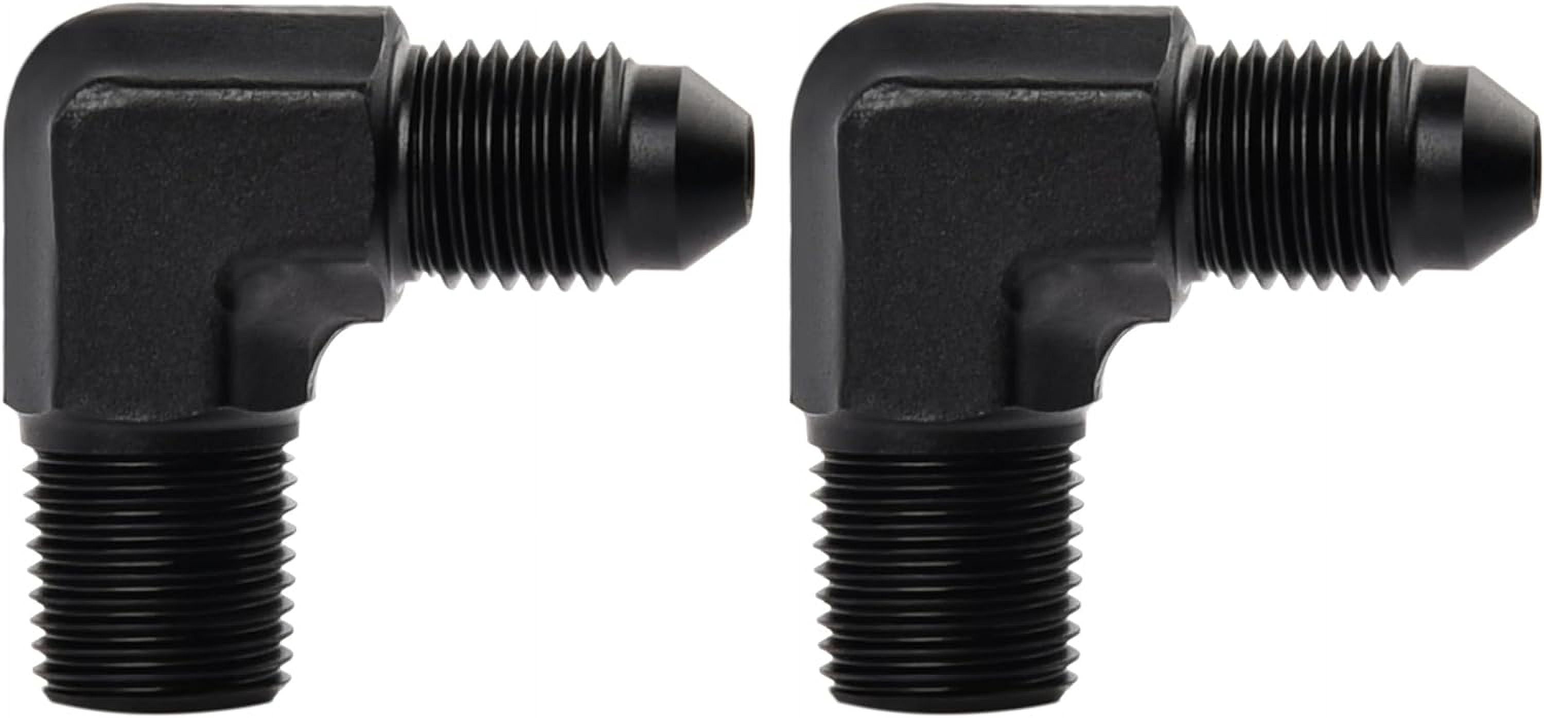 3AN to 1/8" NPT Male 90 Degree Fitting Aluminum Balck 2PCS - Walmart.com