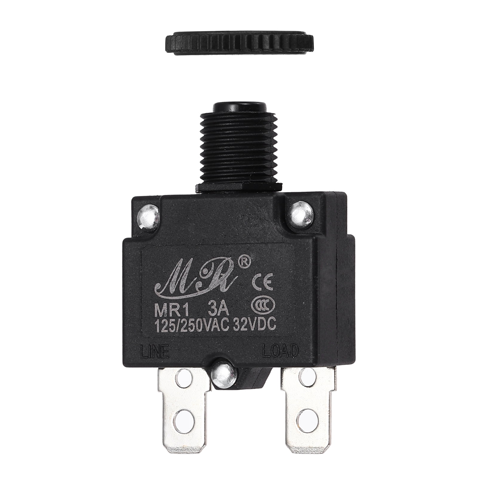 3Amp 125/250V AC 32V DC Push Button Manual Reset Thermal Circuit ...