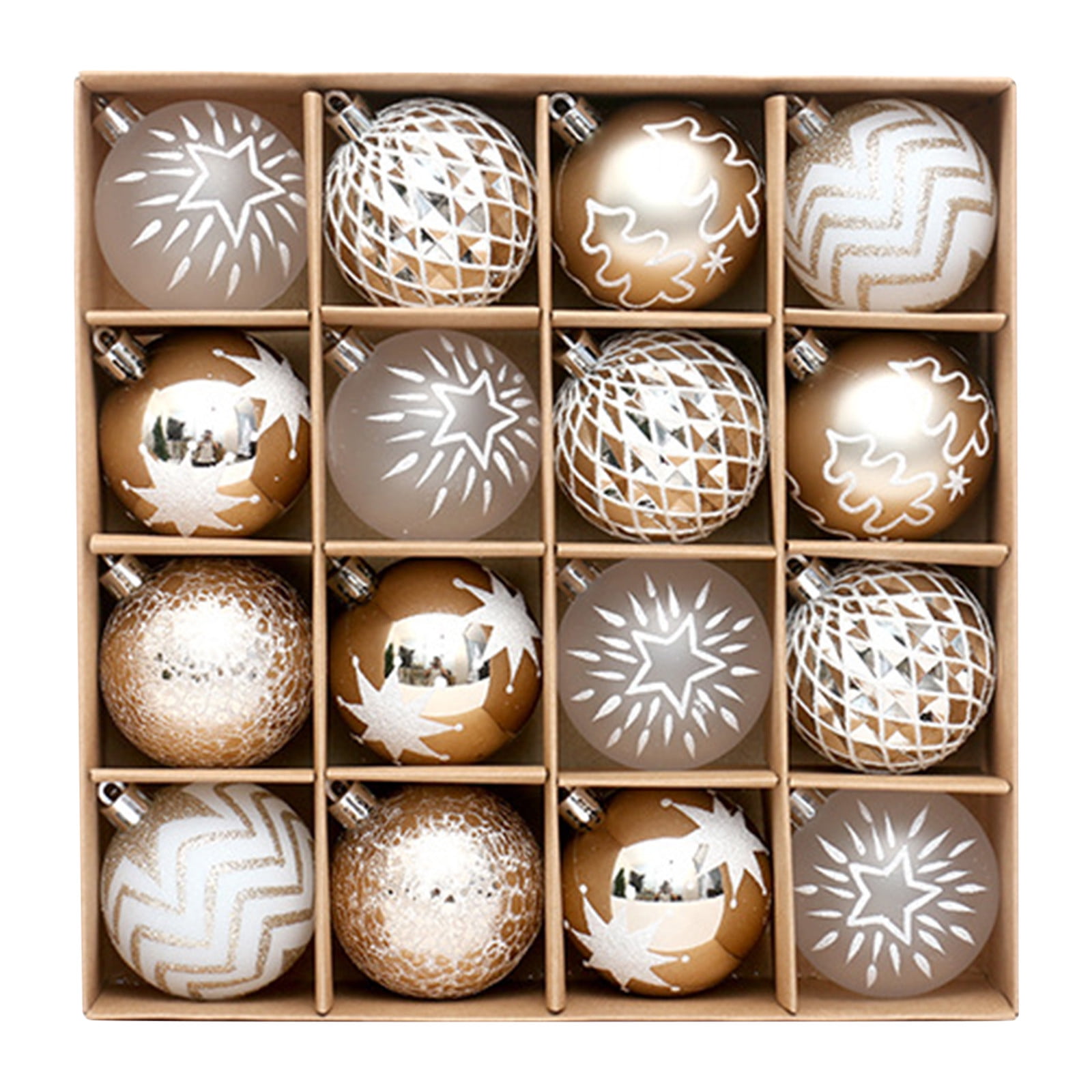 3B Festive Christmas Ball Ornaments For Tree And Home Decor 16 Pieces ...