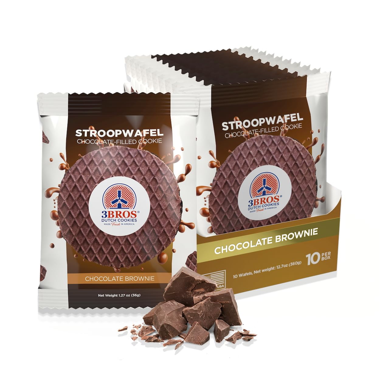 3Bros Stroopwafels, Dutch Caramel-Filled VTF5 Waffle Cookies ...