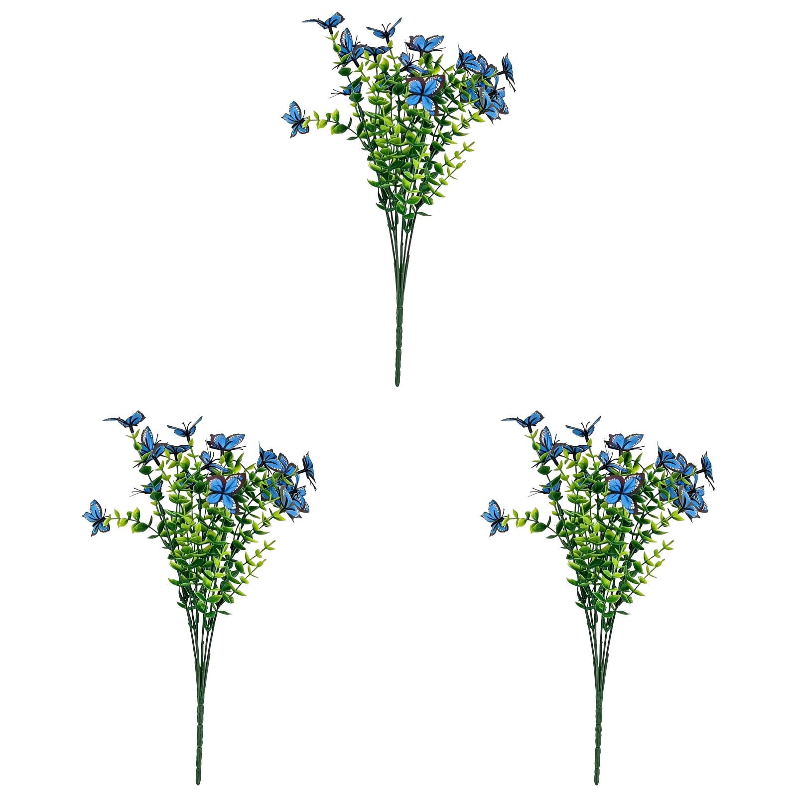 3Bundle Artificial Eucalyptus Butterfly Flower Household Imitation ...