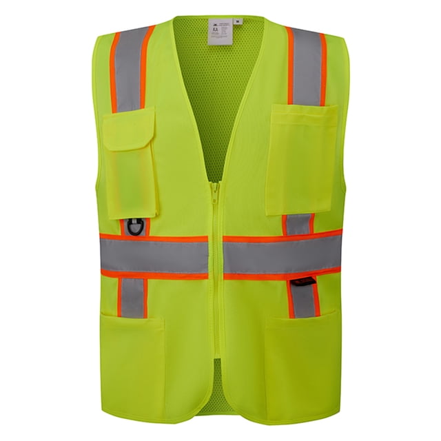 3C Products ANSI/ISEA 107-2015 Class 2 Green Mesh Safety Vest, Medium ...