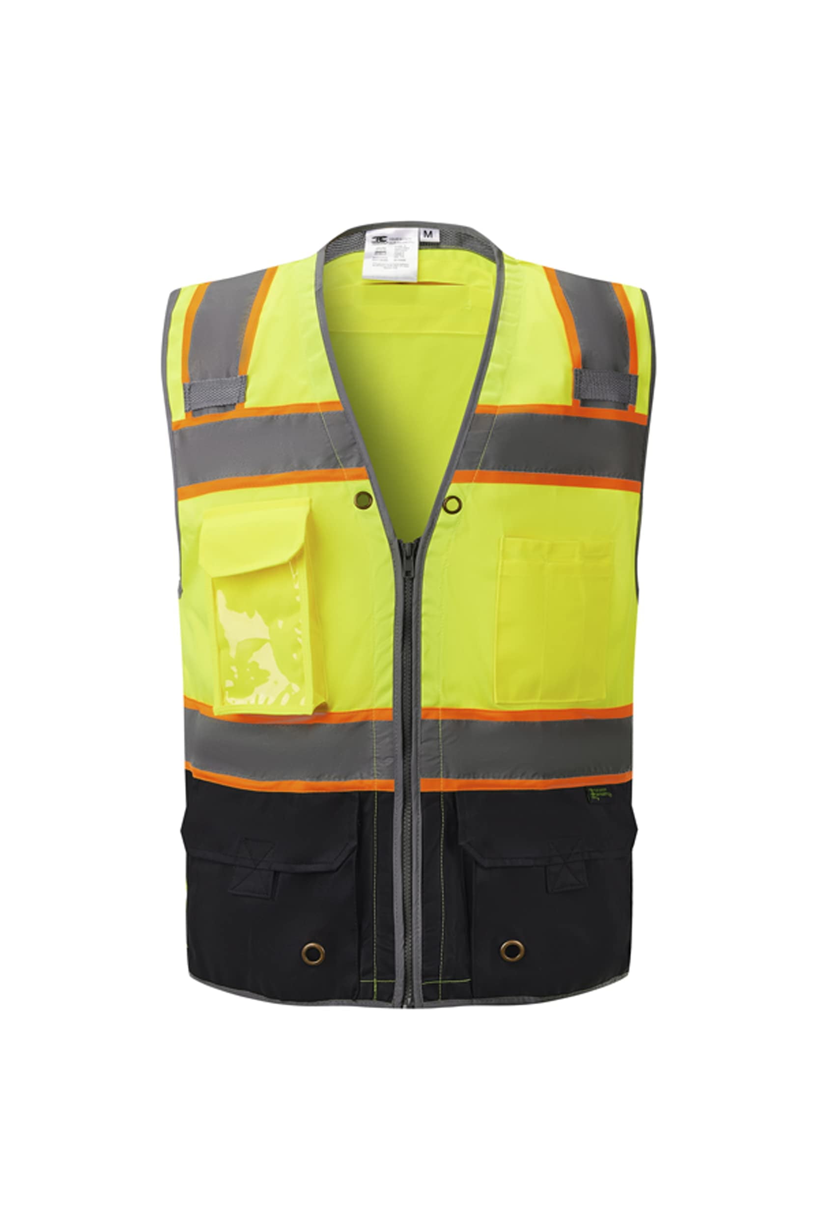 3C Products Deluxe ANSI Class 2 Neon Greeen Solid Safety Vest With ...