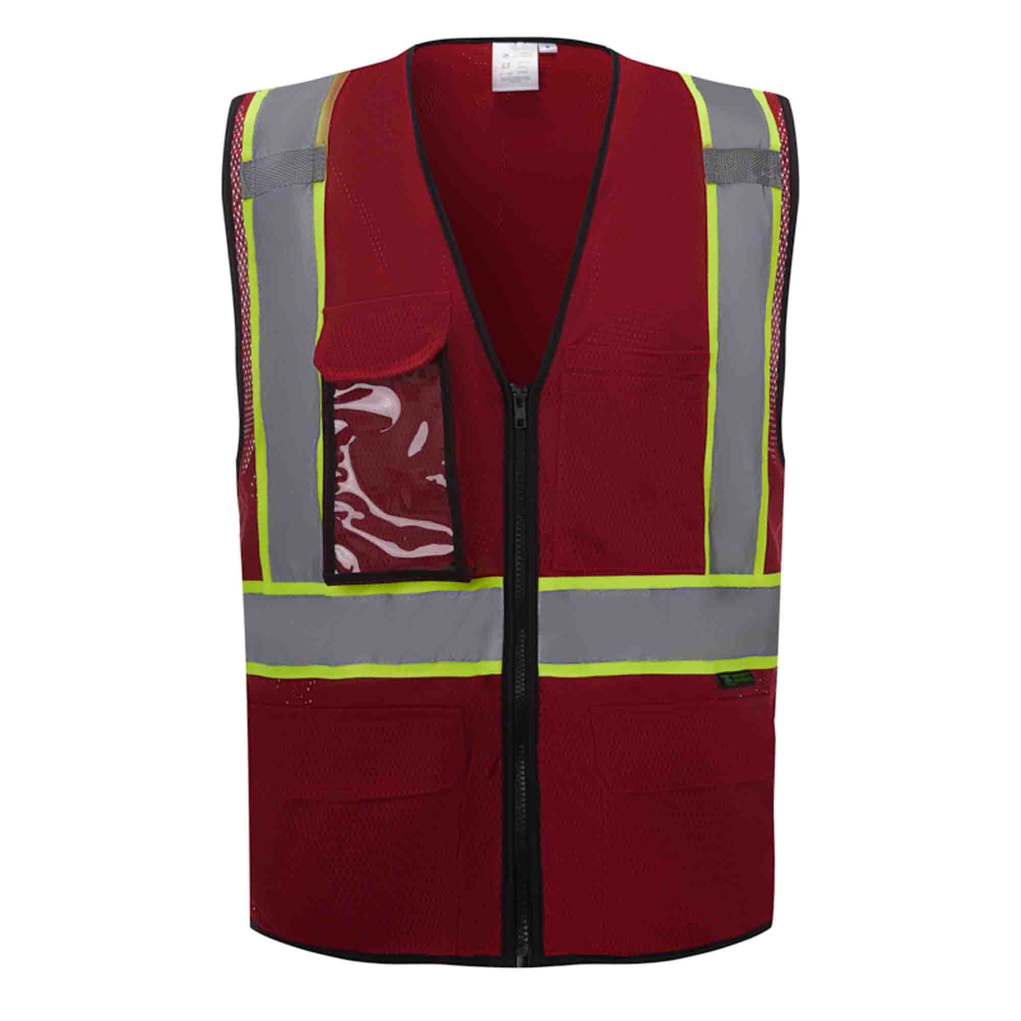 3C Products Red Ultra Soft Mesh Surveyor Safety Vest, High Visibility ...