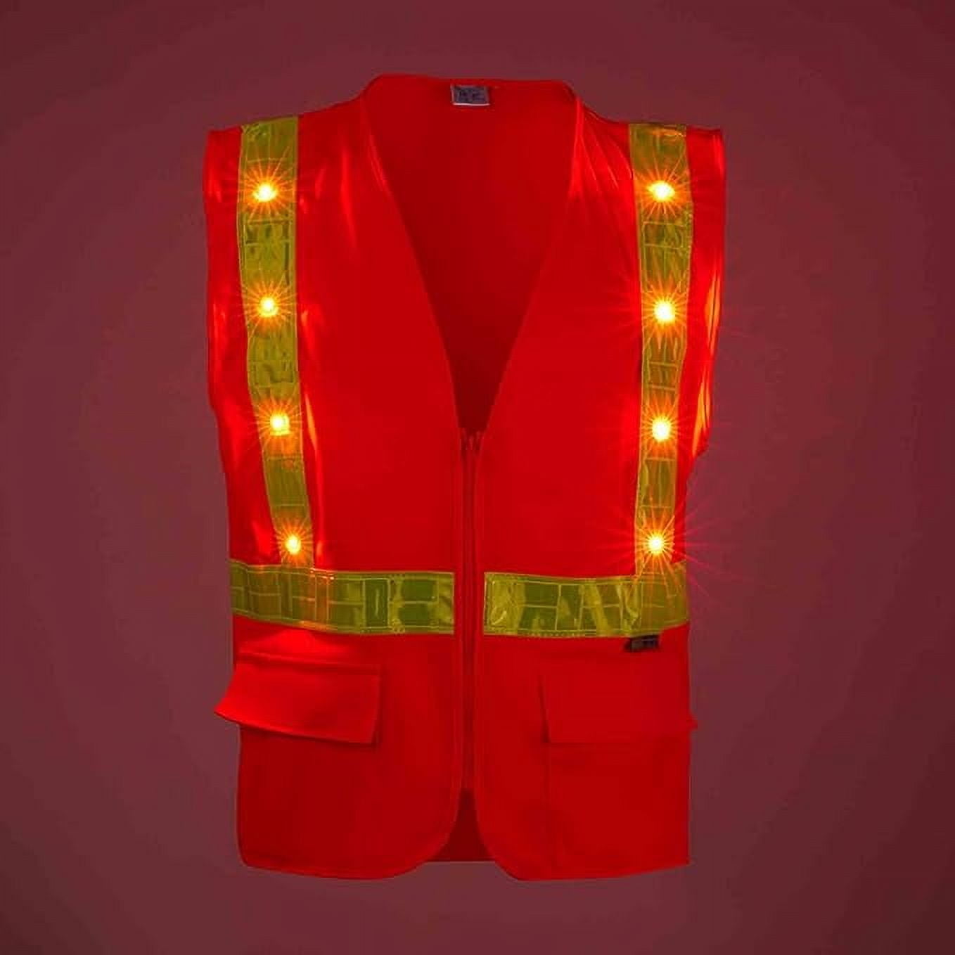 3C Products Premium ANSI Class 2 Safety Orange Safety Vest w/ 16 Bright ...