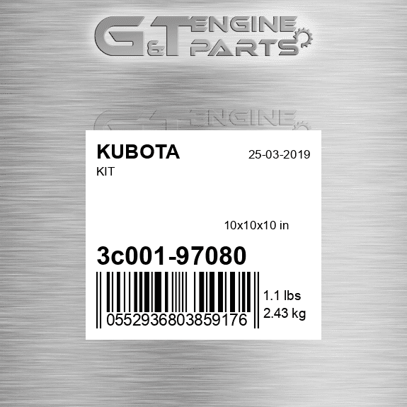 3C001-97080 KIT fits KUBOTA (New OEM) - Walmart.com