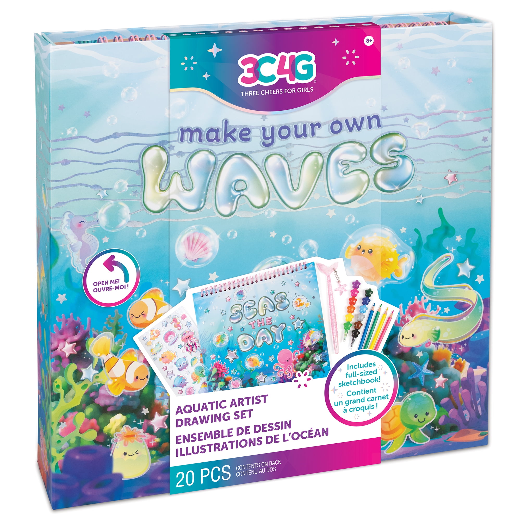 3C4G: Seas The Day! Aquatic Artist Drawing Set - 20pc Make Your Own ...