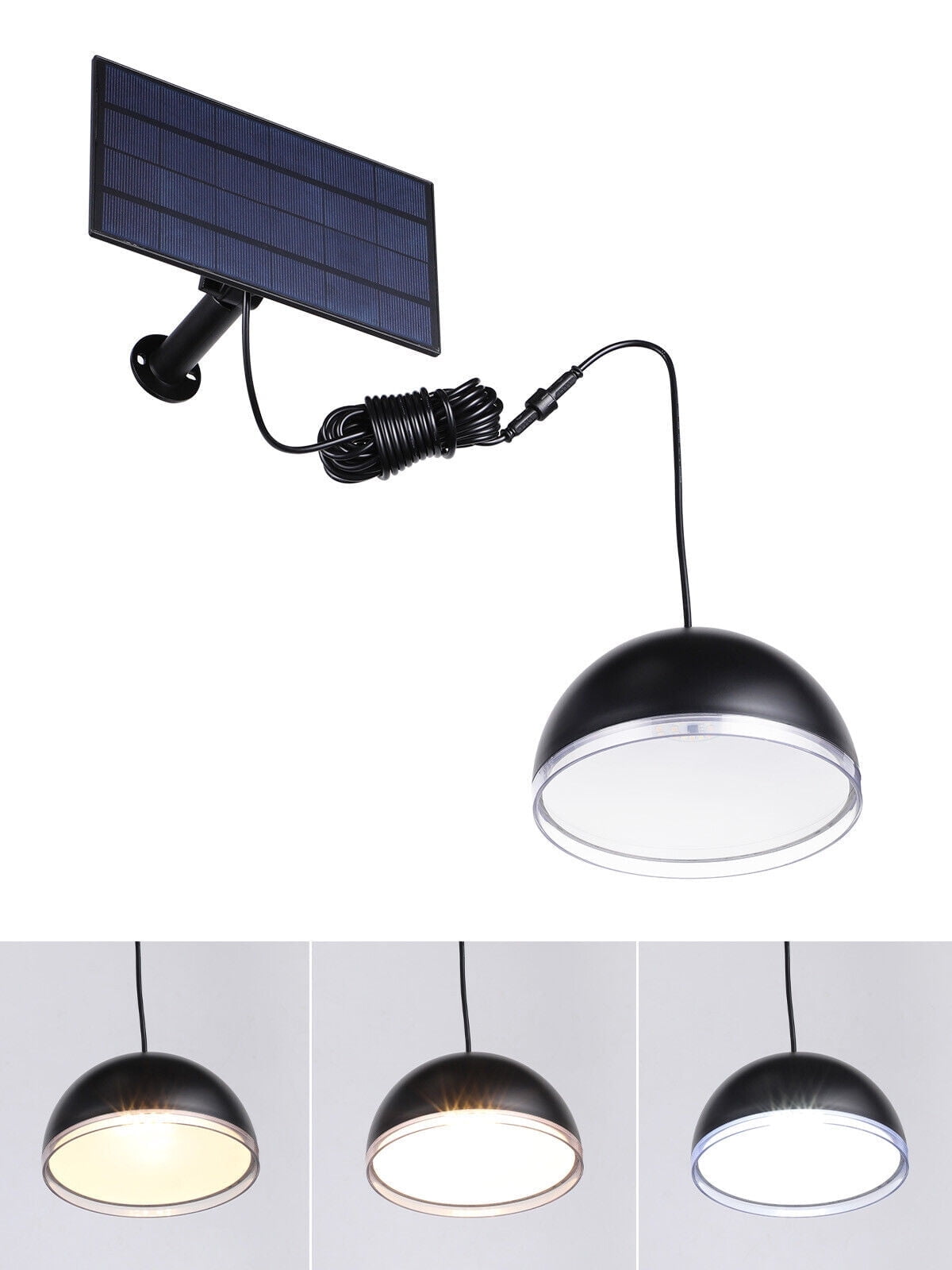 3CCT Solar Pendant Light, 50%/100% Dimmable, Dusk to Dawn, 6 Modes ...