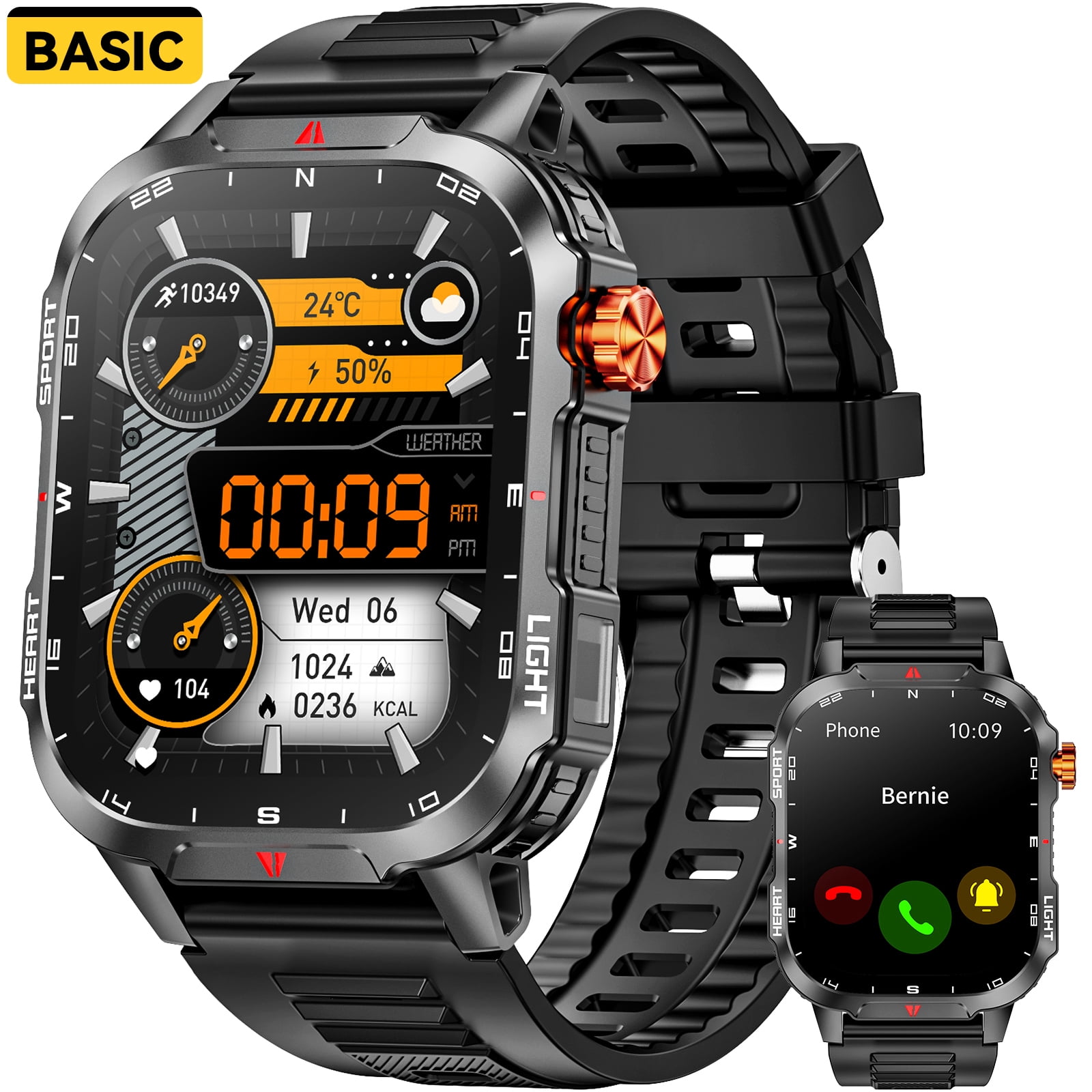3CLOUDGE Smart Watch for Men, 2.01-inch 1100mA Fitness Tracker ...