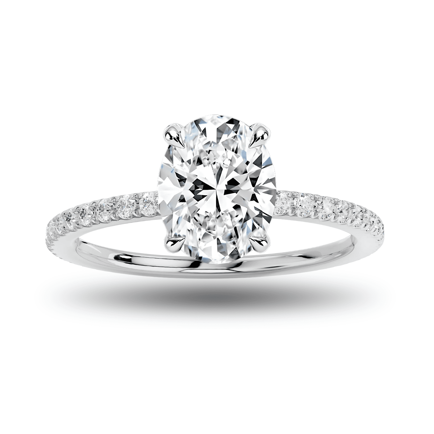 3CT Oval Cut Cubic Zirconia Engagement Ring for Women, 925 Sterling Silver Half-Coverage ...