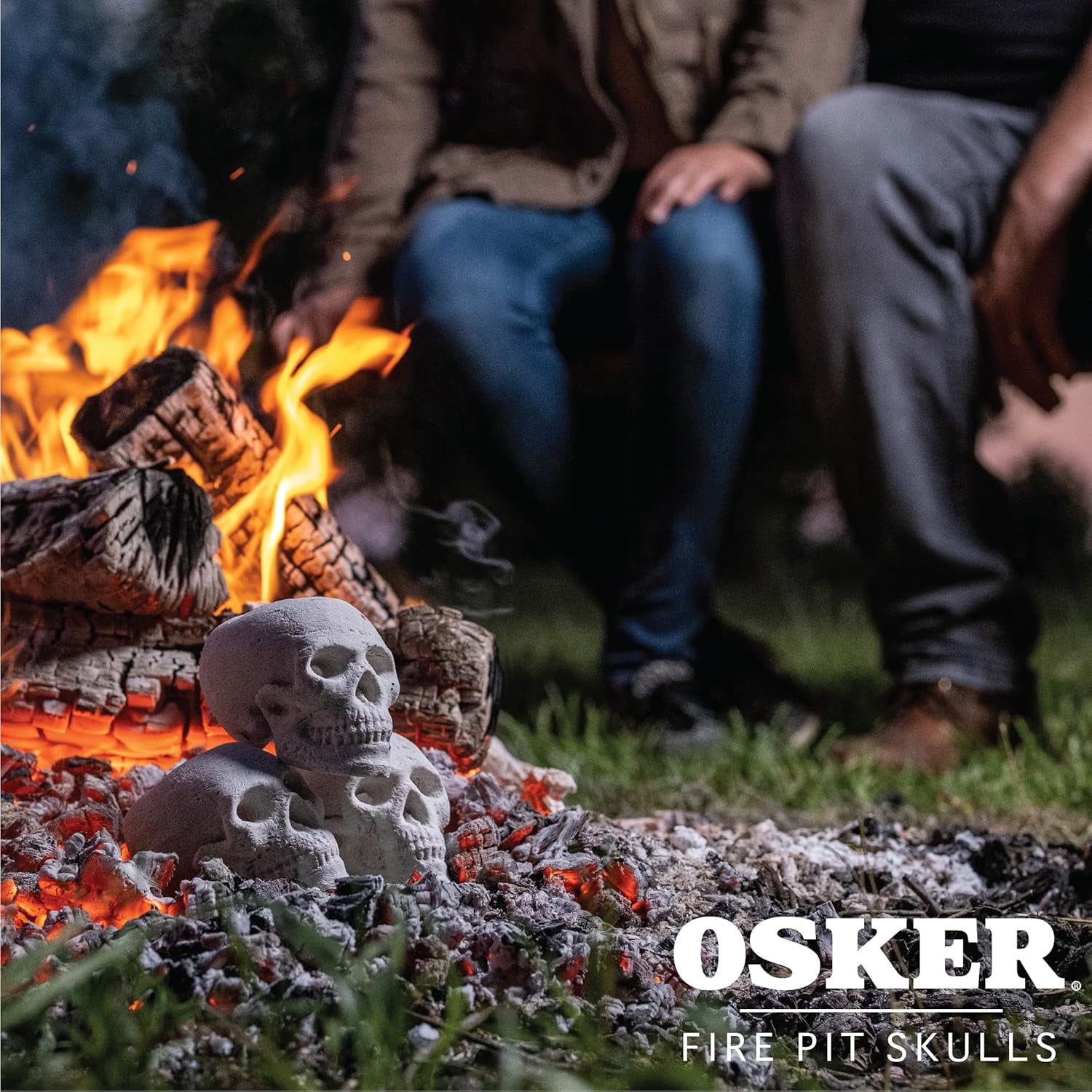 3CT Mini Fire Pit Skull with Fire Color Changing Packets | Ceramic ...