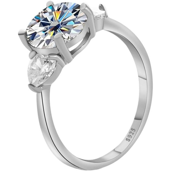 3CT Moissanite Diamond Ring for Women Diamond Engagement Rings 925 ...