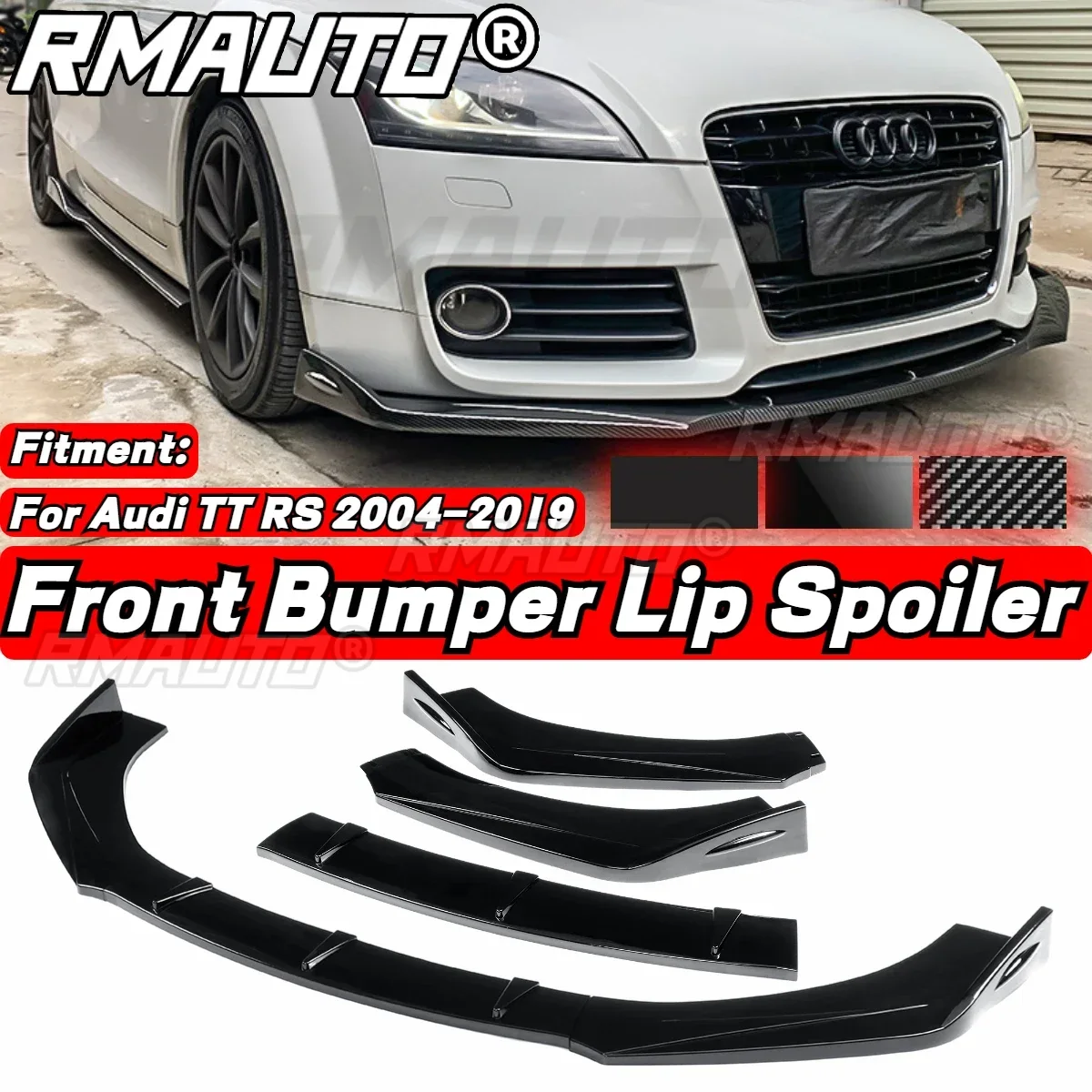 3Color 3PCS TT RS Car Front Bumper Splitter Lip Splitter Spoiler ...