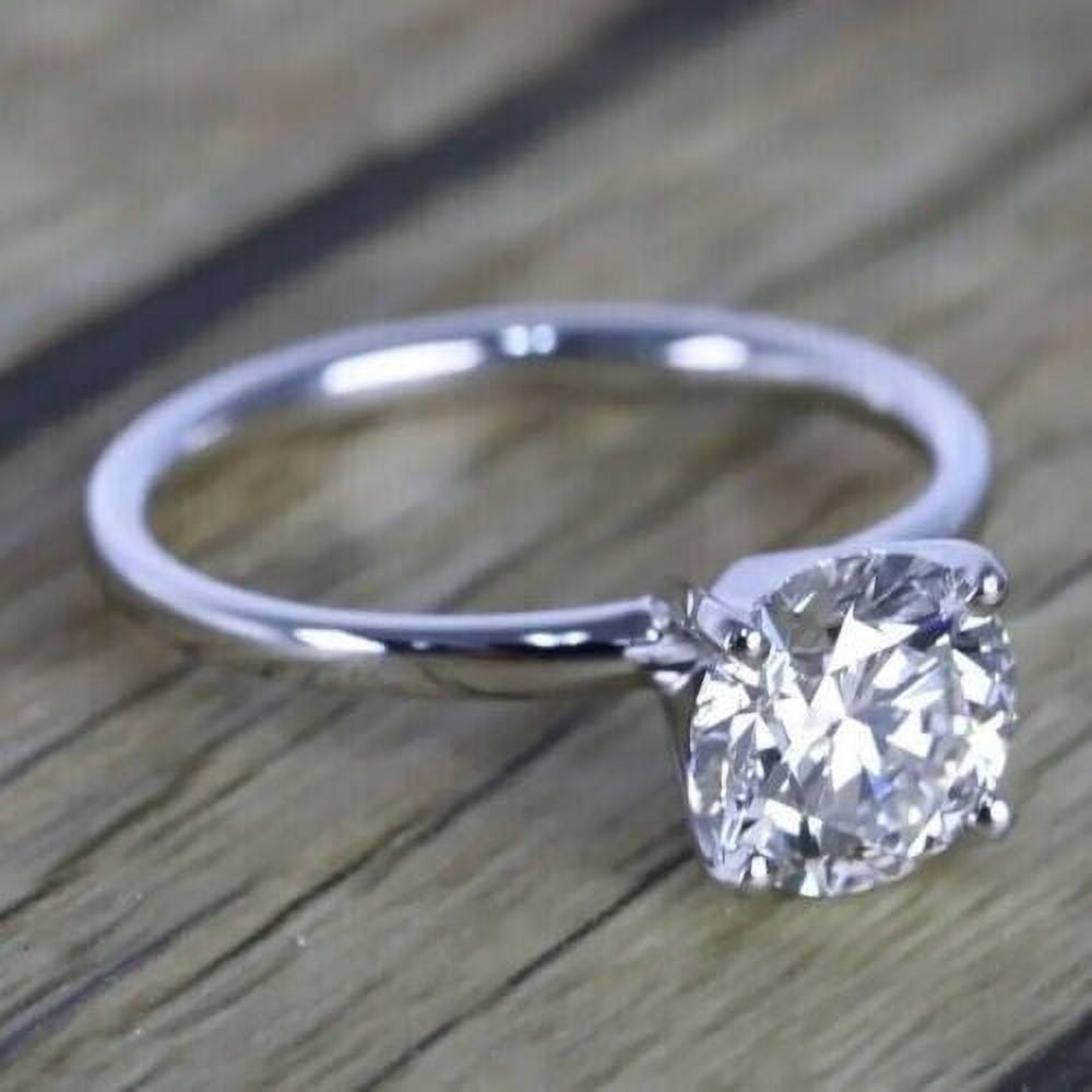 3Ct Lab Created Diamond Round Cut Engagement Ring 14K White Gold Plated ...