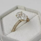 3Ct Oval Cut Simulated Diamond Women's Solitaire With Accents ...