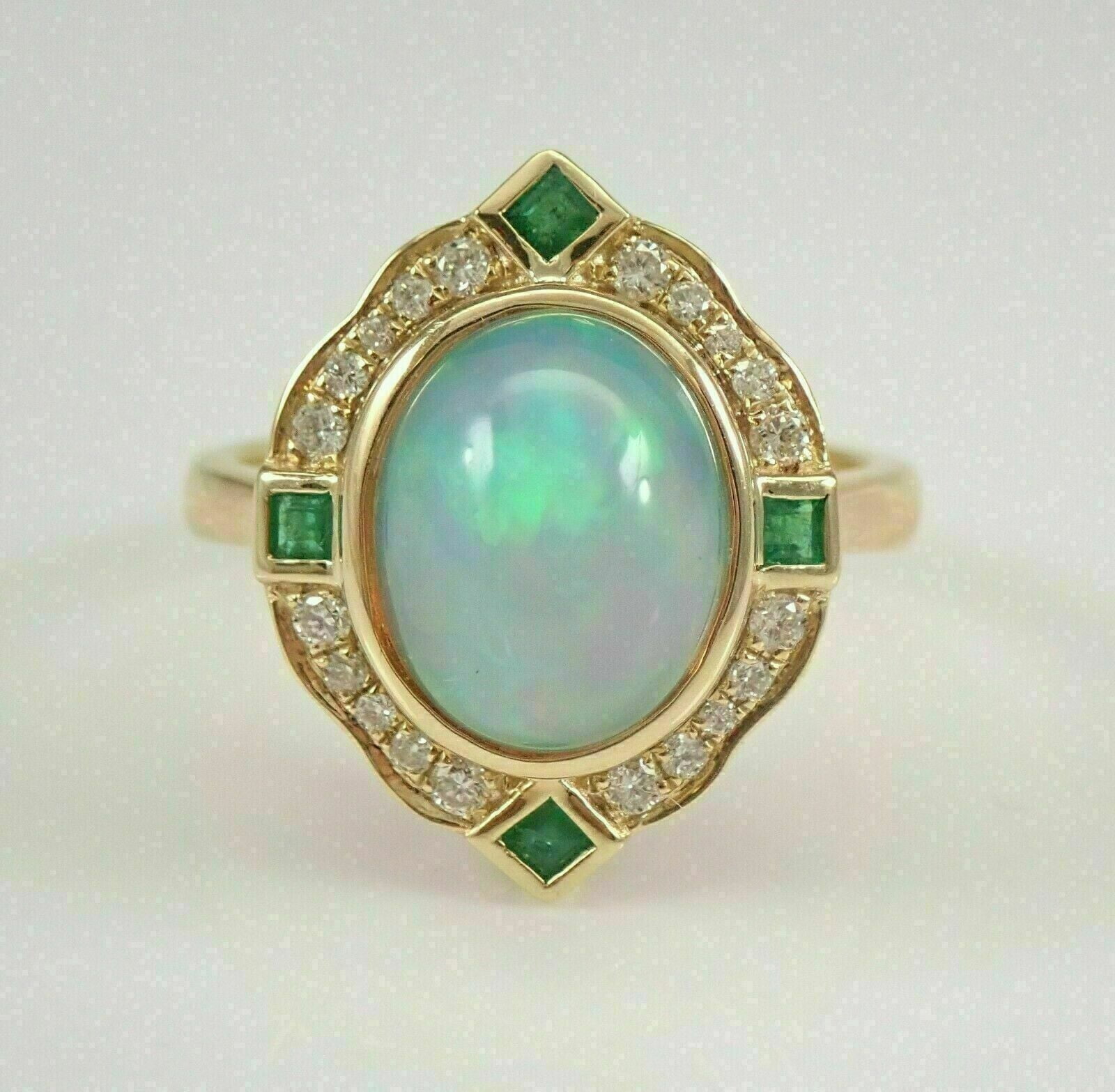 3Ct Oval Cut Simulated Fire Opal Women's Engagement Ring 14K Yellow ...