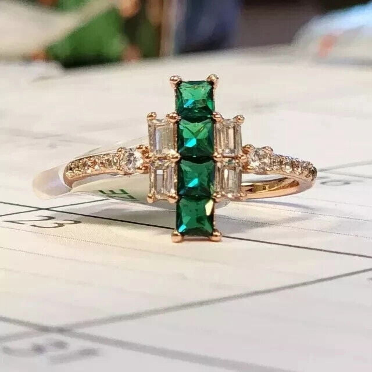 3Ct Princess Cut Simulated Green Emerald Halo Women's Wedding Ring 14K ...