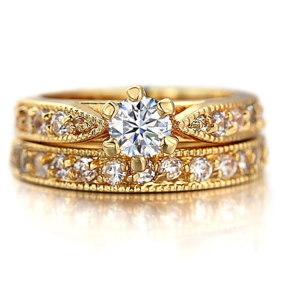 3Ct Round Cut Real Moissanite Diamond Bridal Engagement Ring In 14K ...