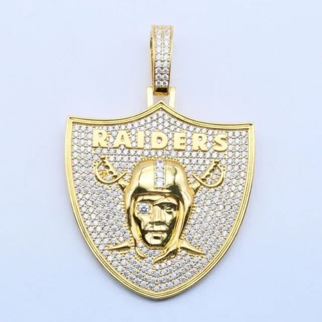 3Ct Round Cut Lab Created Diamond Men's Raiders Pendant 14k Yellow Gold ...