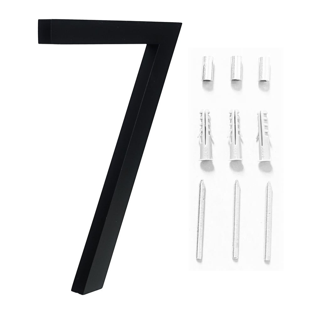 3D 0-9 Black Digital House Number Letters Big Modern Door Alphabet 5.6 ...