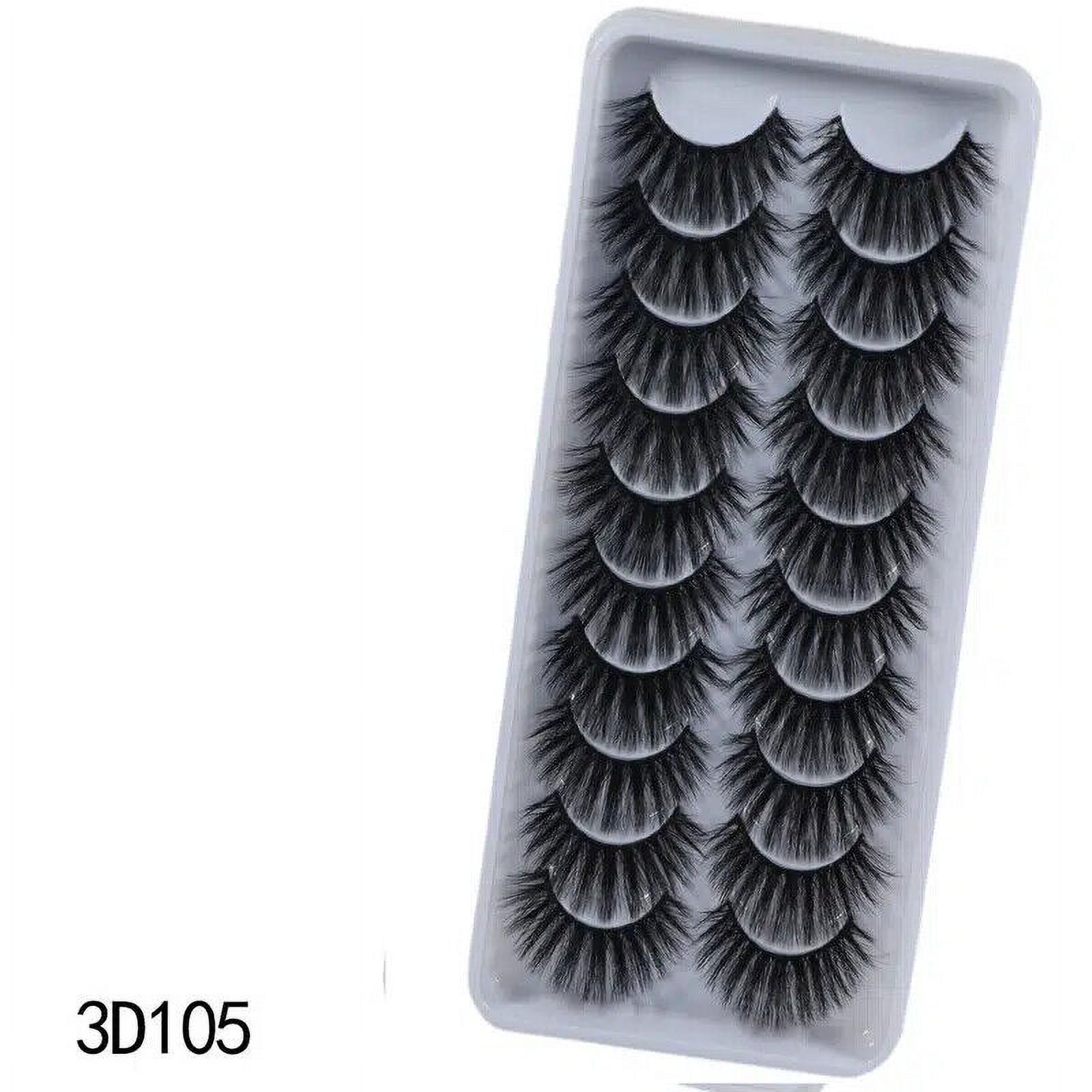 3D 10Pair Self-Adhesive Black Imitation Sable Natural Thick Long False ...