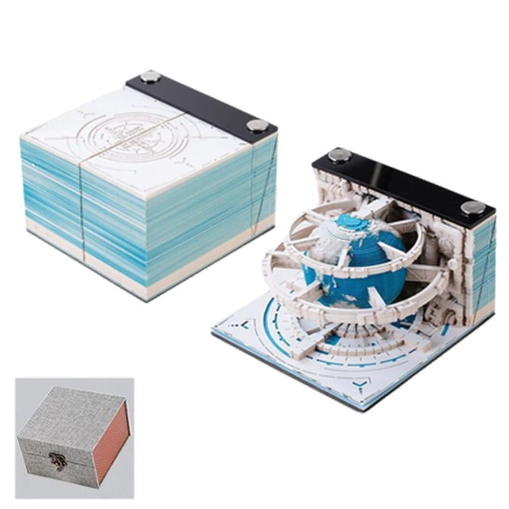 3D 2025 Earth Calendar Paper Carving Model Tearable Memo Pad Desktop ...