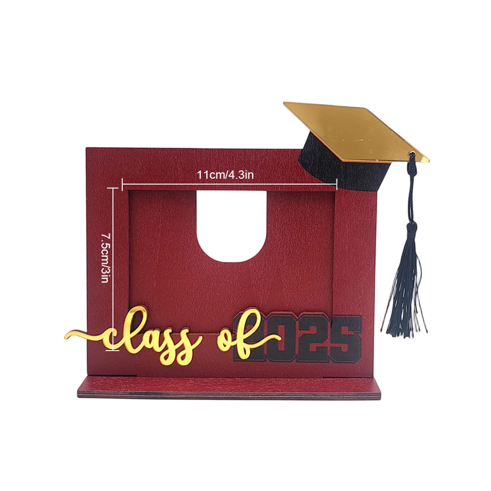3D 2026 Graduation Season Wooden Stand Holiday Gift Wine Red For ...