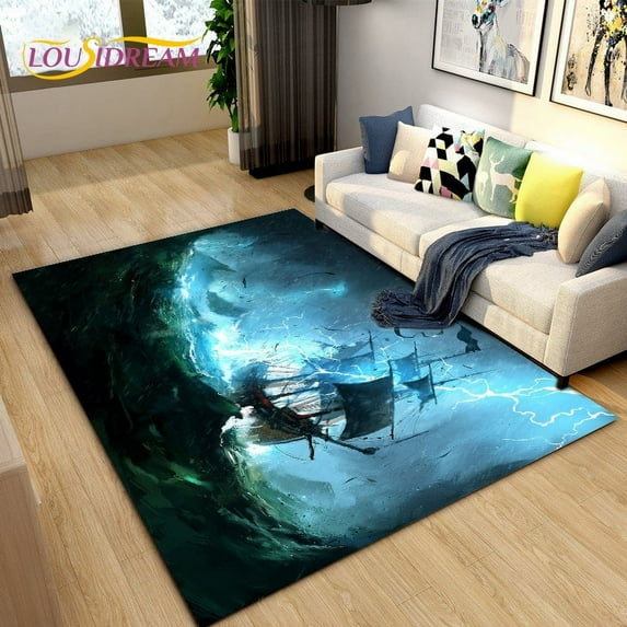 3D A Pirate Boat Barque Boat Area Rug Large Carpets Rug for Living ...