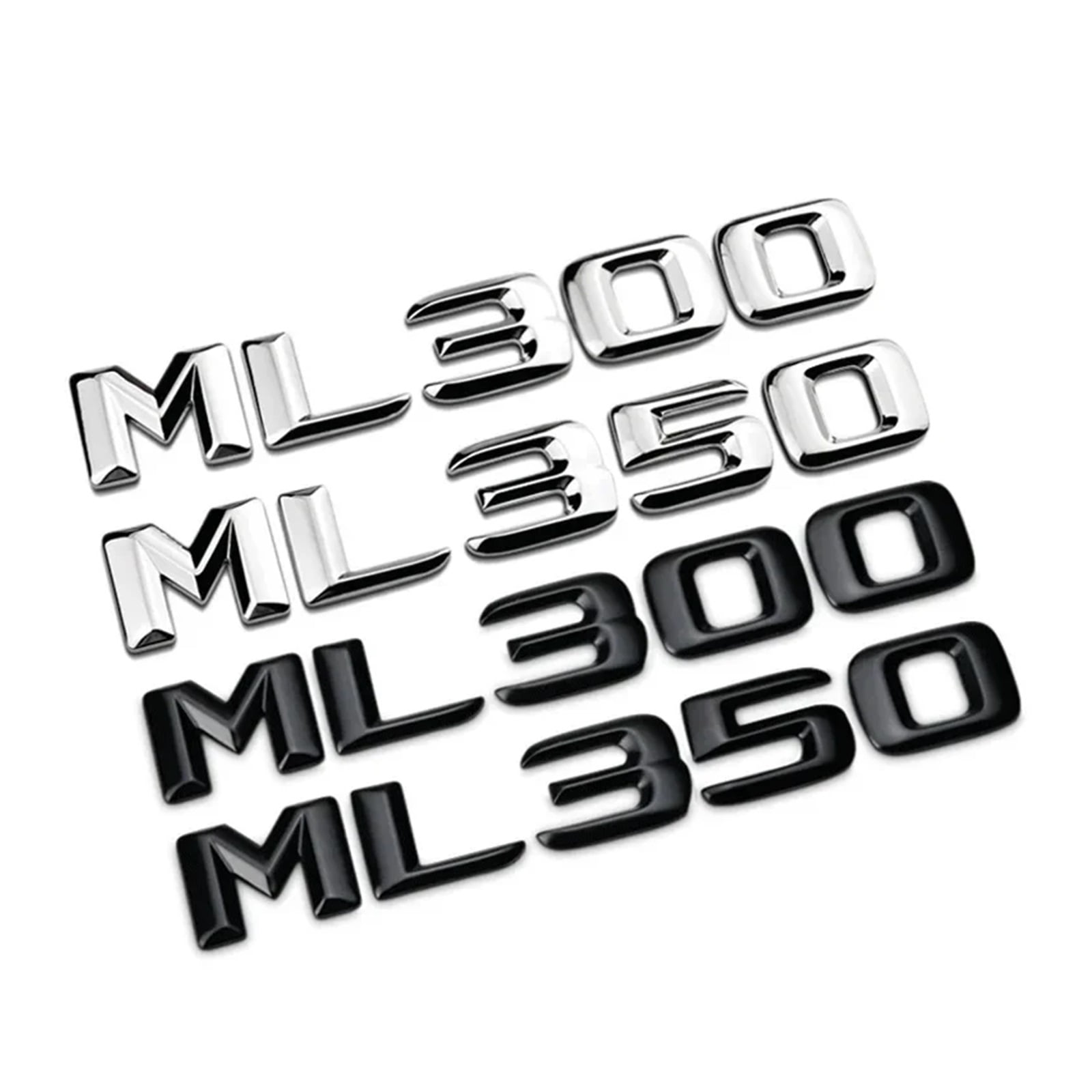 3D ABS Black Car Rear Trunk Badge Sticker Emblem ML 300 320 350 400 500 Logo Fit For Mercedes ...