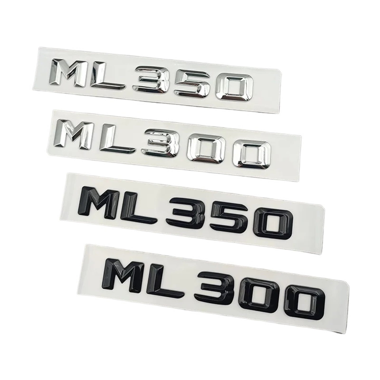 3D ABS Black Chrome Car Trunk Letters Badge Fit For Mercedes Benz ML300 ML500 ML 300 500 W163 ...