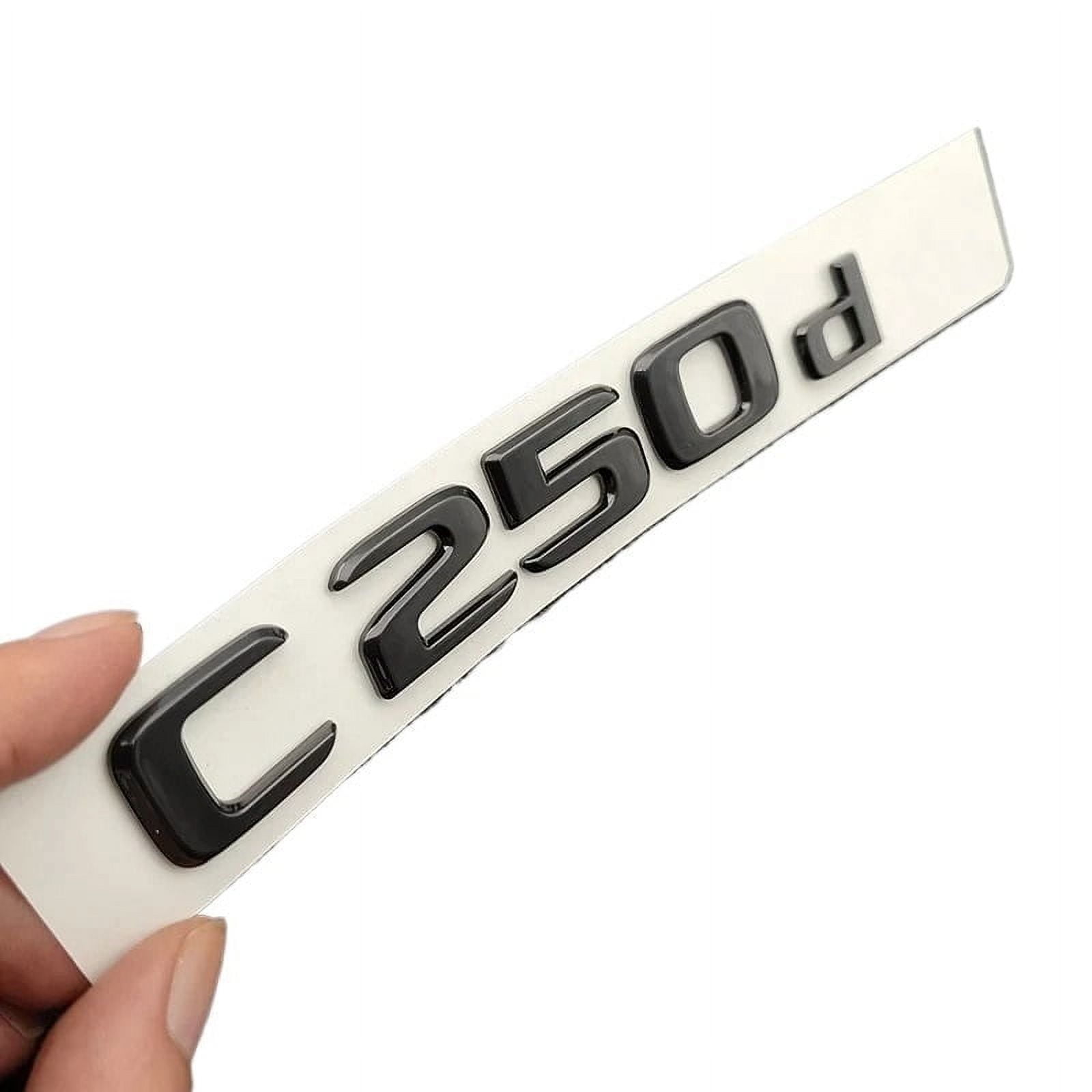 3D ABS C250d Car Rear Trunk Emblem Badge Glossy Black Chrome Letters For Car Logo Fit For ...