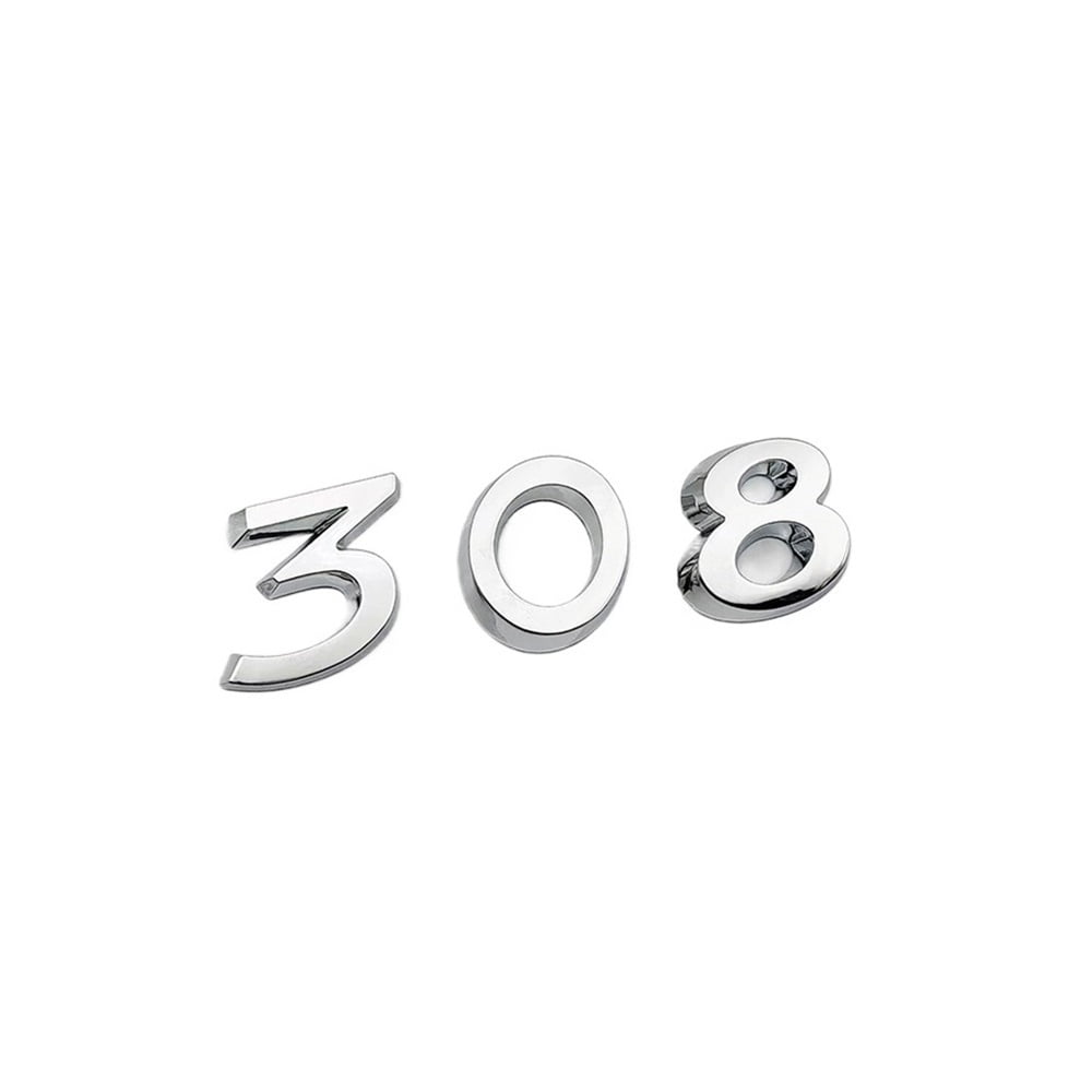 3D ABS Chrome Black Car Logo 308 Emblem Letters Sticker Car Trunk Badge ...