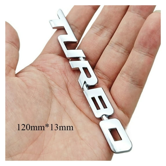 3D ABS Chrome Black Car Sticker Logo TURBO Side Badge Rear Trunk Emblem ...