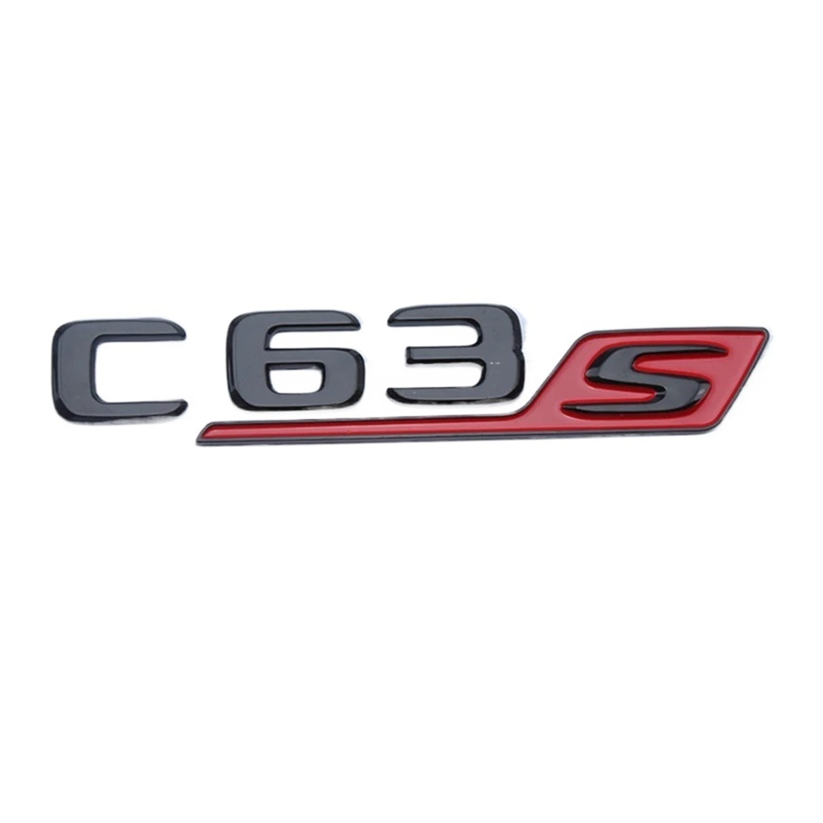 3D ABS Chrome Black Red Car Badge Rear Trunk Sticker Emblem C63S Logo ...
