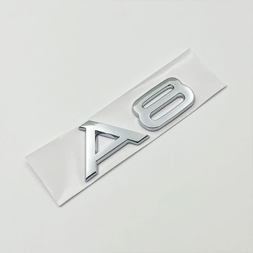 3D ABS Chrome Glossy Black Car Trunk Letters Numbers Emblem For A1 A3 ...