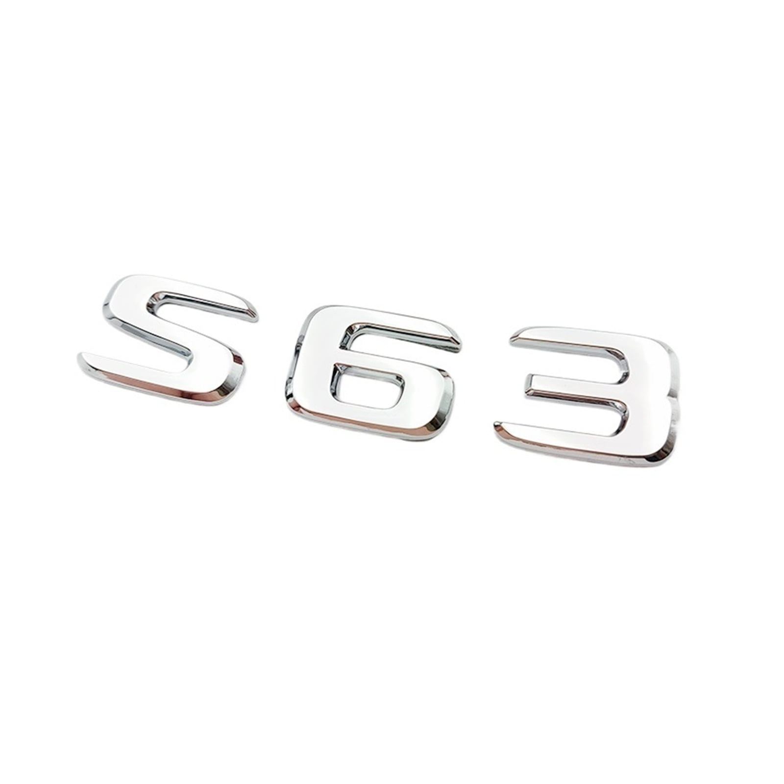 3D ABS Chrome S 63 Logo S63 Emblem Letters Sticker Car Trunk Badge ...