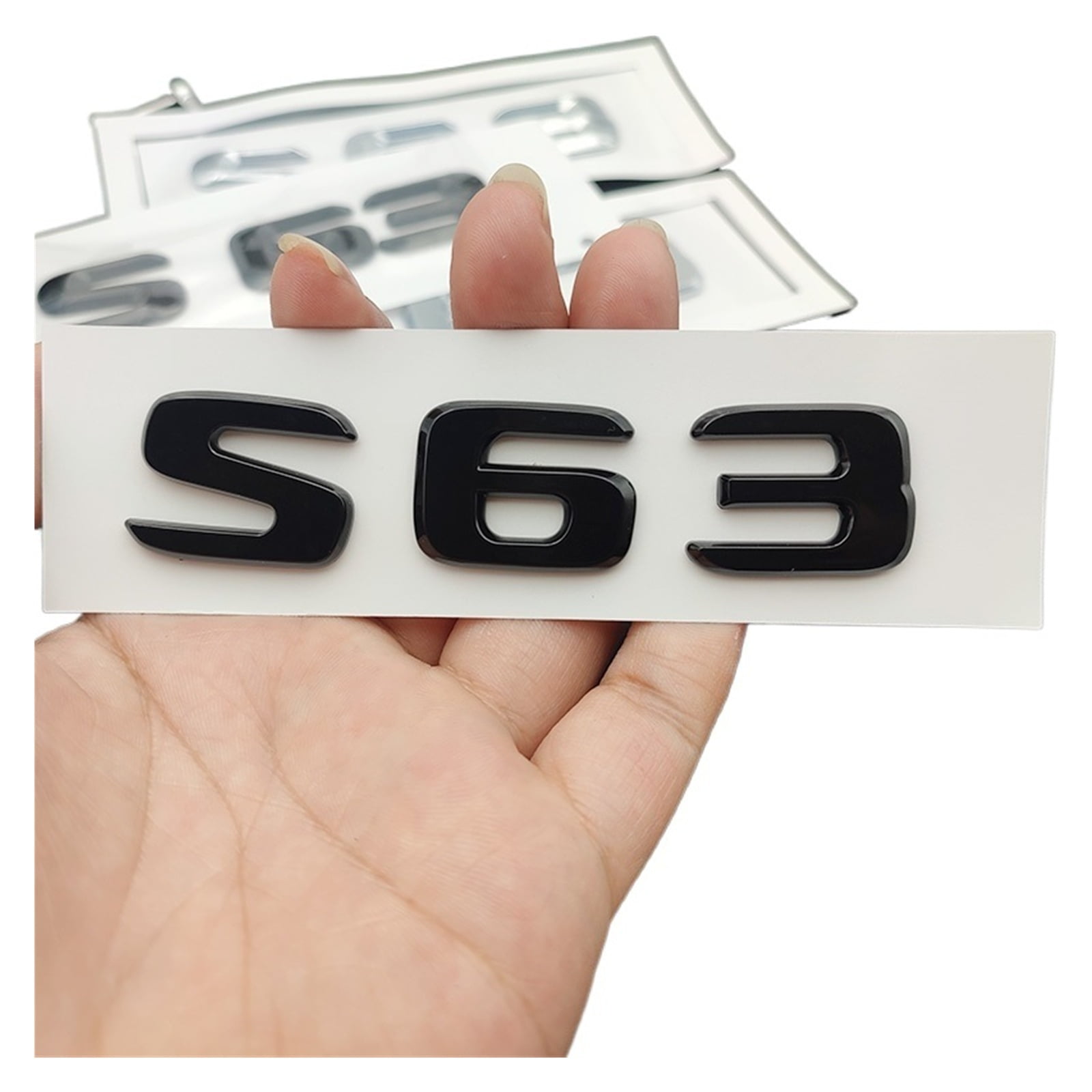 3D ABS Chrome S 63 Logo S63 Emblem Letters Sticker Car Trunk Badge ...